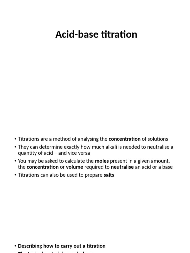 Acid Base Titration | PDF | Titration | Chemistry