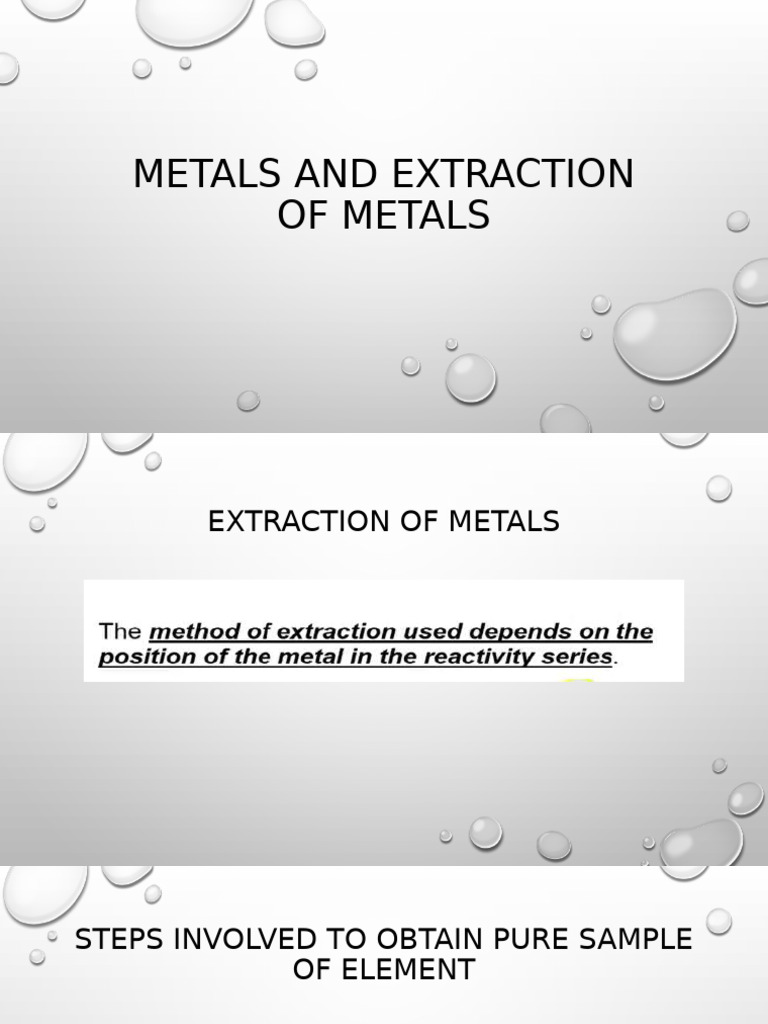 Metals Extraction of Iron | PDF | Iron | Oxide
