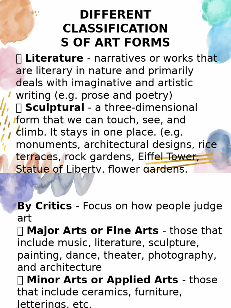 Classification of Art Forms | PDF