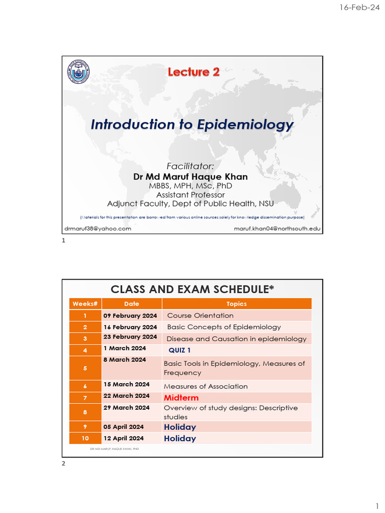 Epidemiology Course Overview | PDF | Epidemiology | Public Health