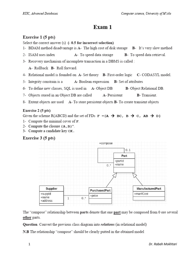 Examens-BDDA | PDF | Databases | Relational Database