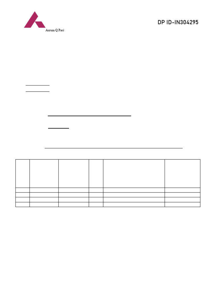 DEMAT - Request Letter For Inter SGL Transfer For Dematerialisation | PDF