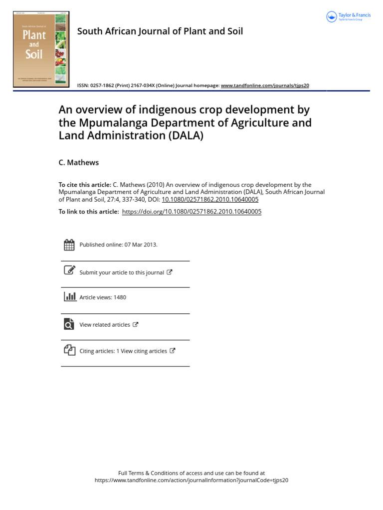Indigenous Crop Development in Mpumalanga | PDF | Legume | Peanuts