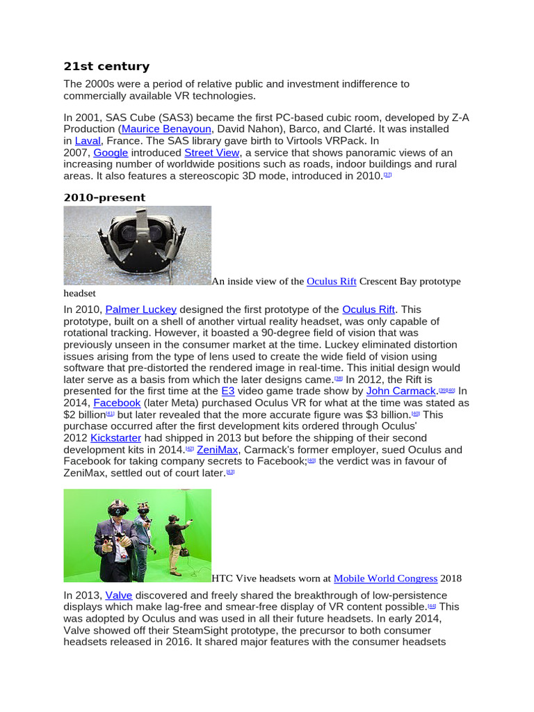 21st century | PDF | Virtual Reality | Htc Vive