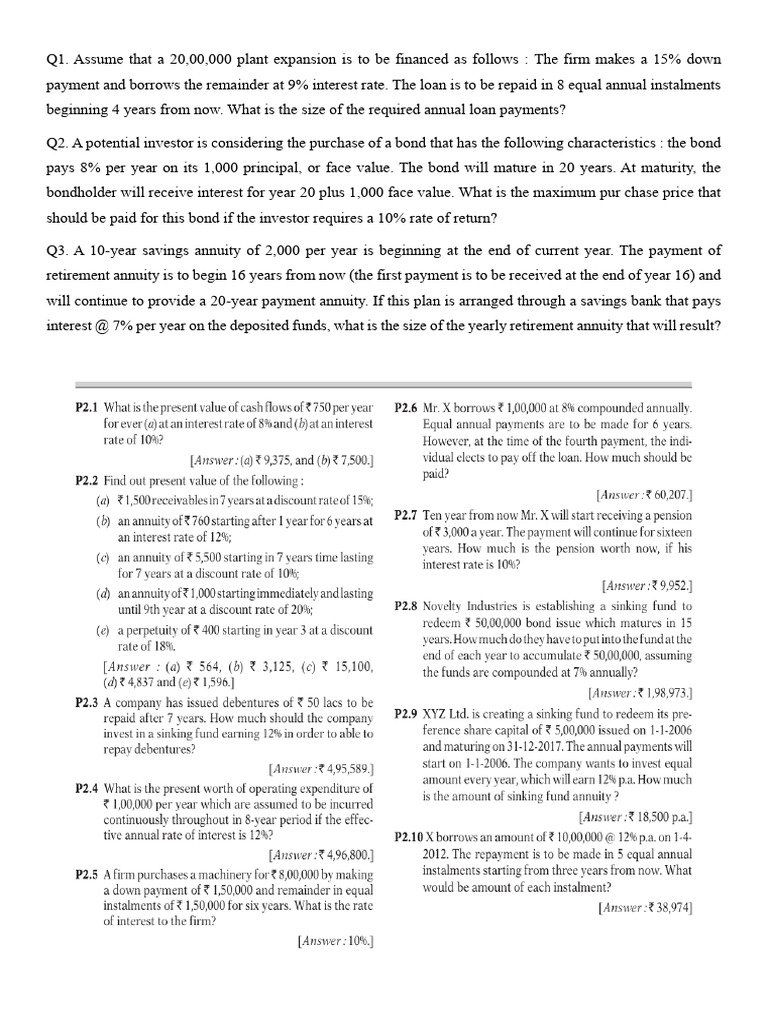 Financial Calculations for Investments and Loans | PDF