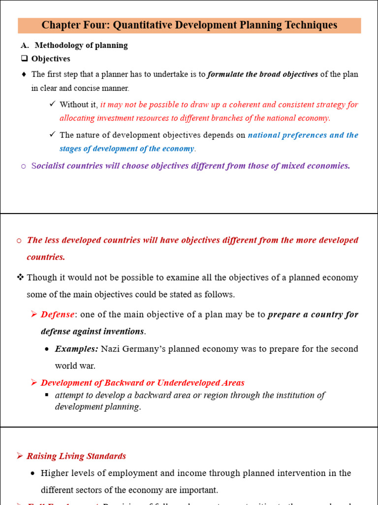 Chapter 4 Quantitative Development Planning Techniques | PDF | Economic Model | Economic Growth