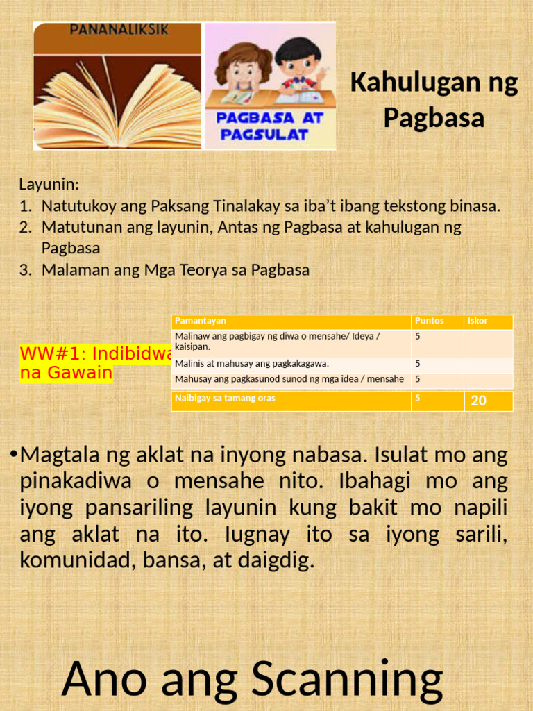 WEEK 1 DAY 2 Kahulugan Ng Pagbasa | PDF