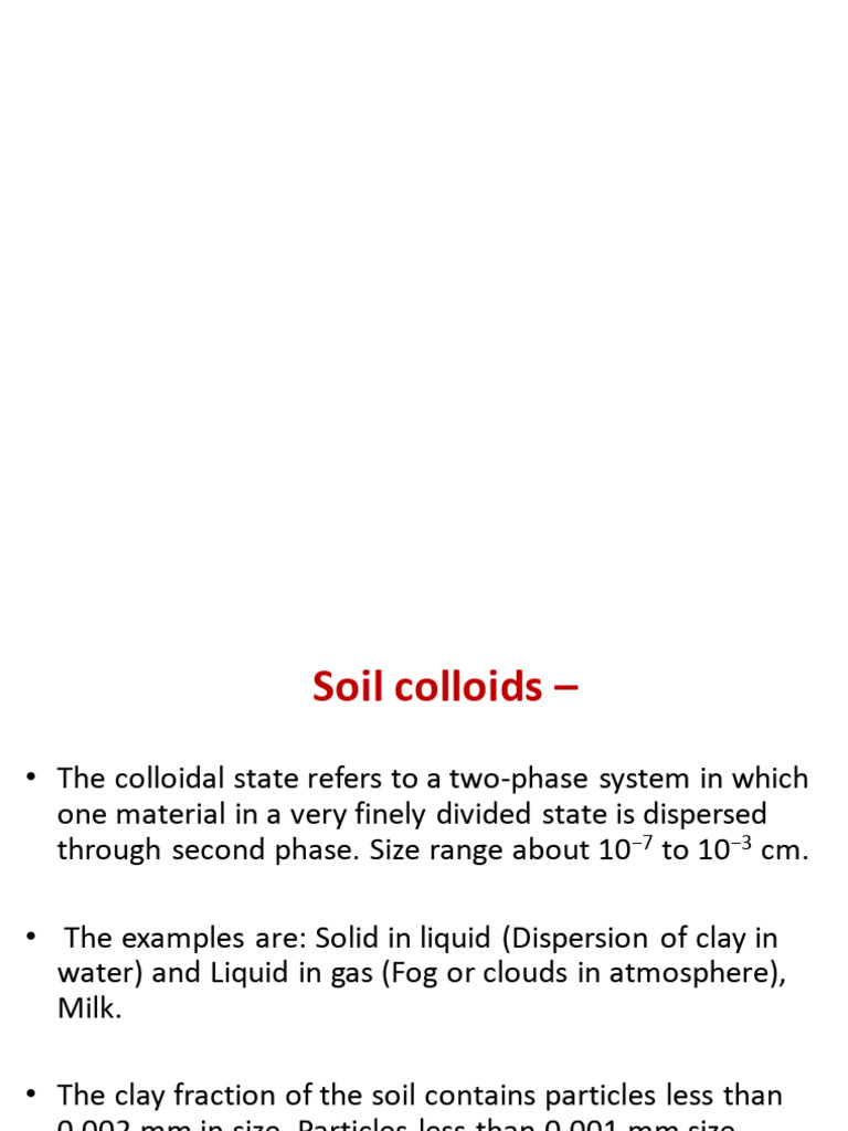 SOL114 Unit 5a - Soil Colloids - Slayer Silicates | PDF | Soil | Minerals