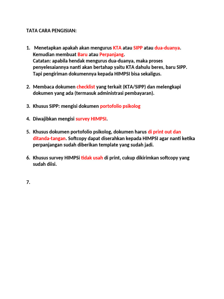 Tata Cara Pengisian | PDF