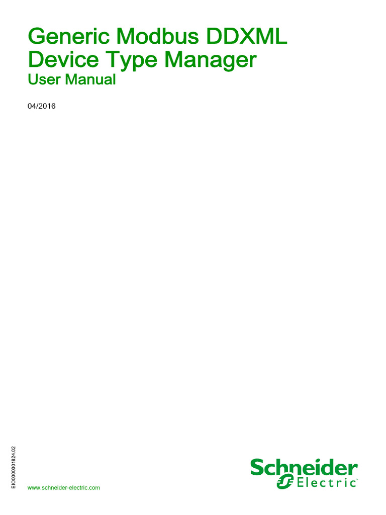 User Manual Generic - Modbus - DDXML - DTM | PDF | Safety | Parameter (Computer Programming)