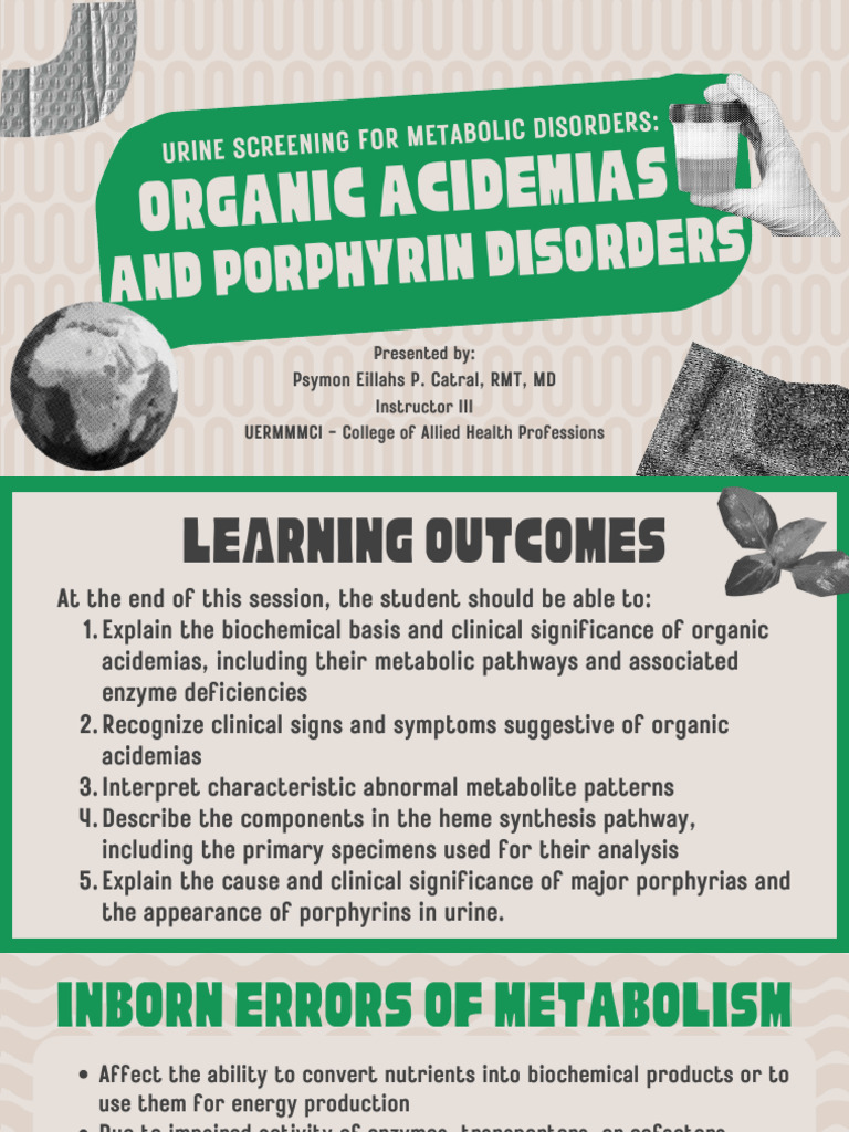 Organic Acidemias and Porphyrin Disorders | PDF | Human Diseases And ...