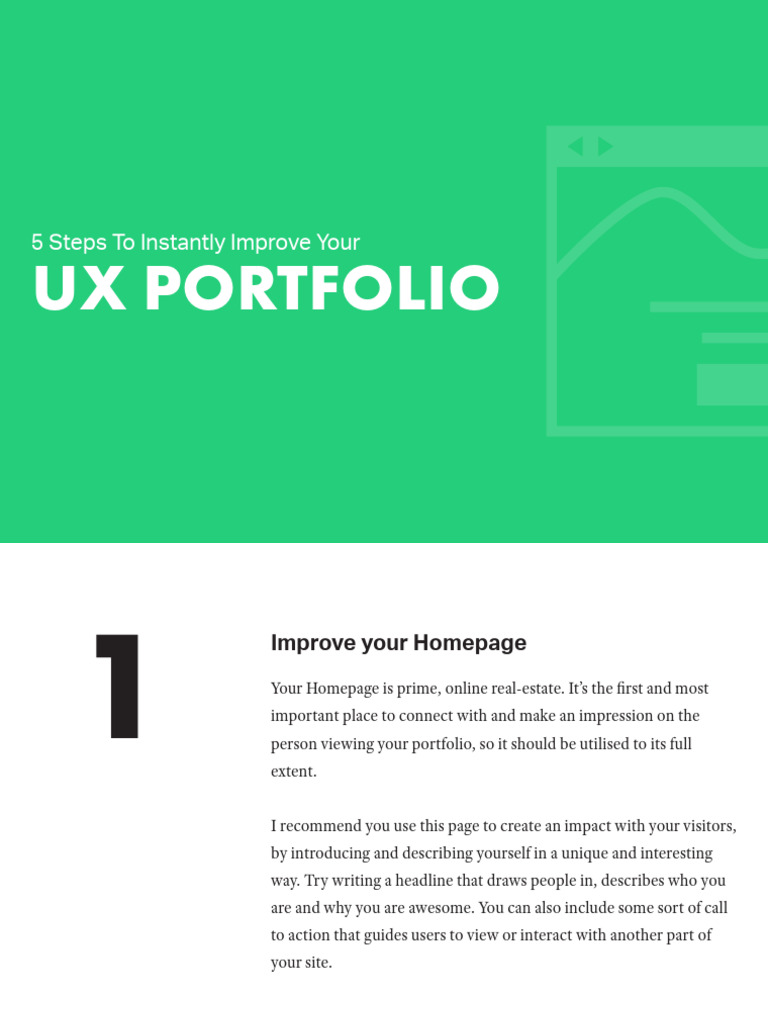5 Steps To Improve Ux Portfolio | PDF | Typography | Cognition
