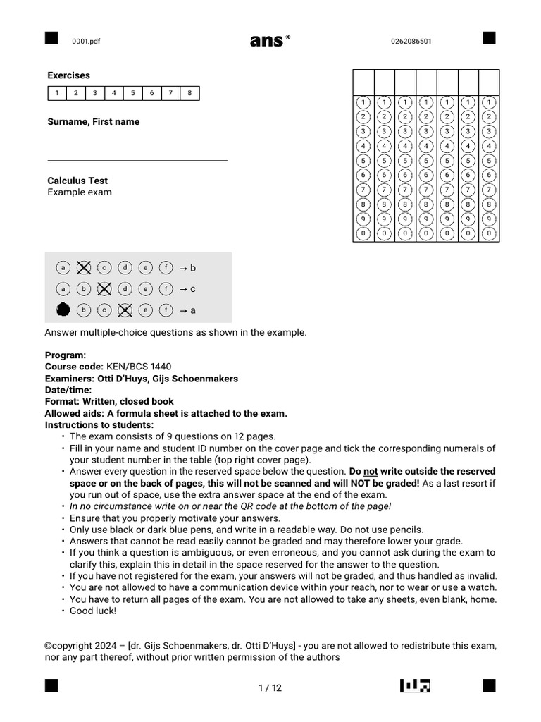Example Exam 1 Pdf Asymptote Sequence