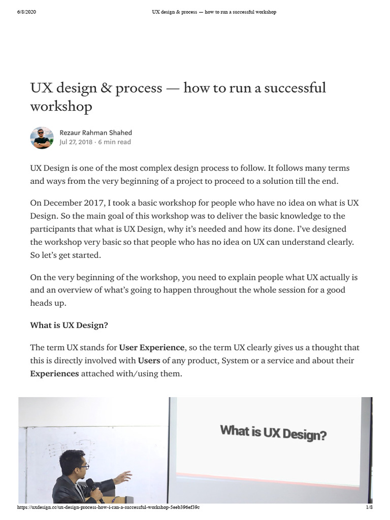UX design & process — how to run a successful workshop | PDF | User ...