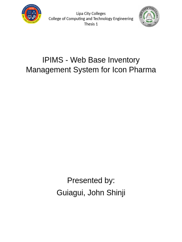 Thesis Chapter 1 | PDF | Inventory | Pharmaceutical Industry