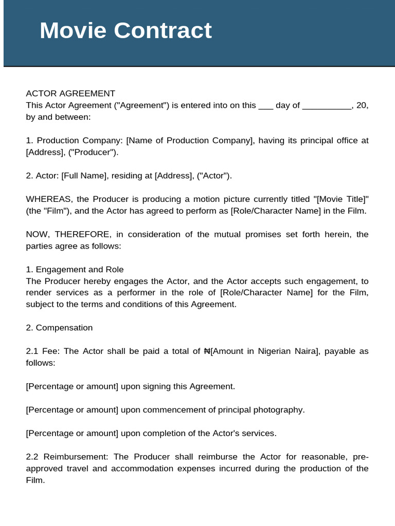 Movie Contract | PDF | Mediation | Justice