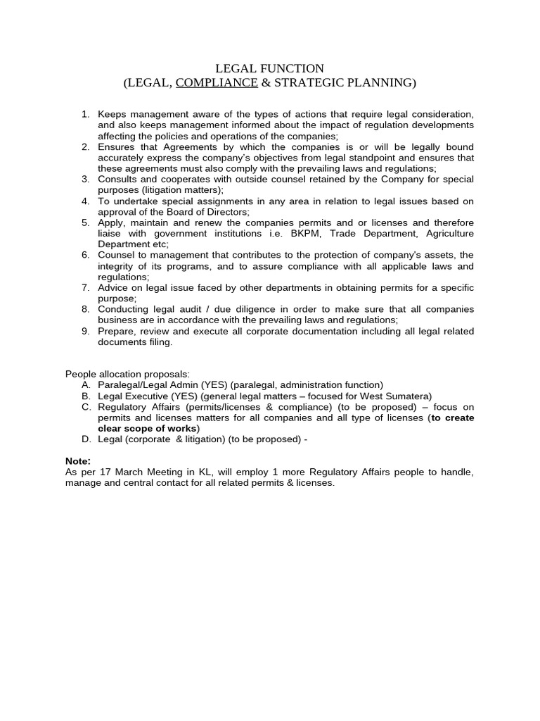 Legal Functions | PDF