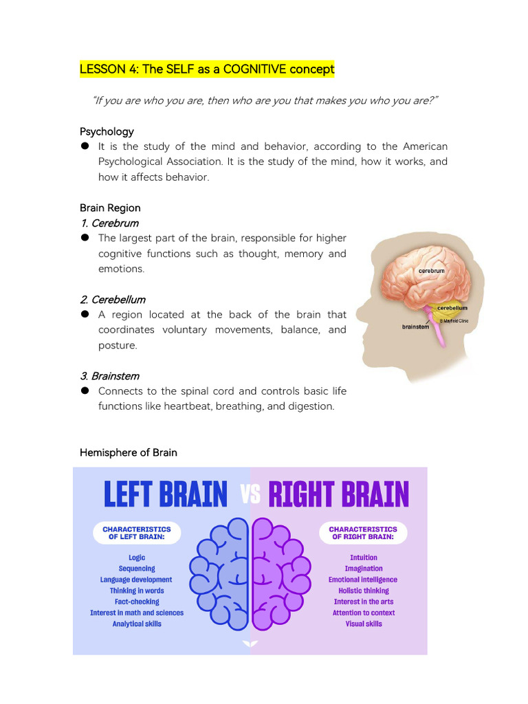 UTS LESSON 4 HANDOUT | PDF | Id | Self Esteem
