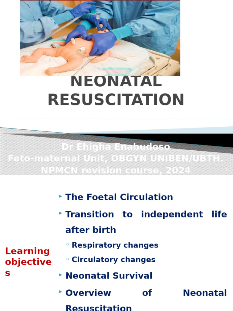 Neonatal Resuscitation Overview Guide | PDF | Lung | Cardiopulmonary ...
