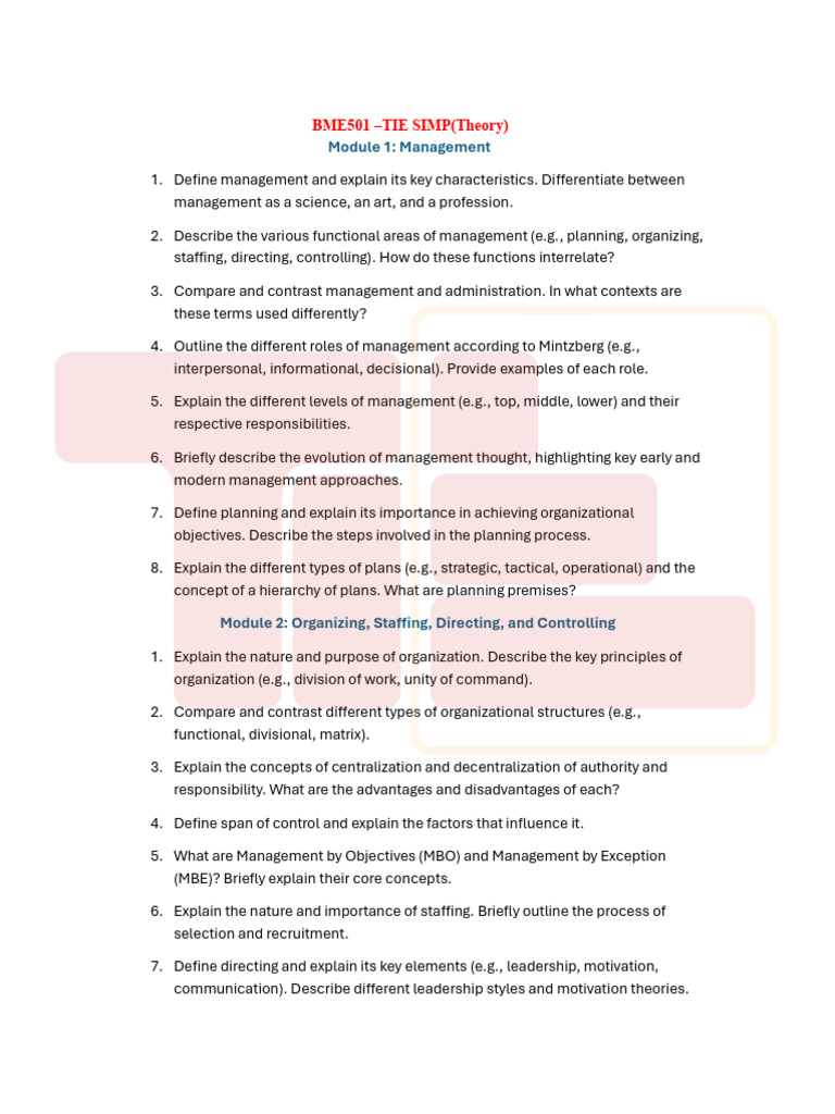 Bme501 Simppp 1 Pdf Entrepreneurship Leadership