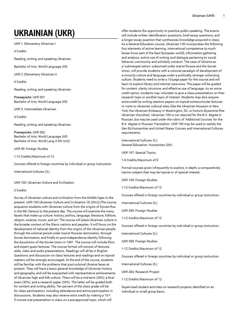 ukr | PDF | Ukraine | Lecture