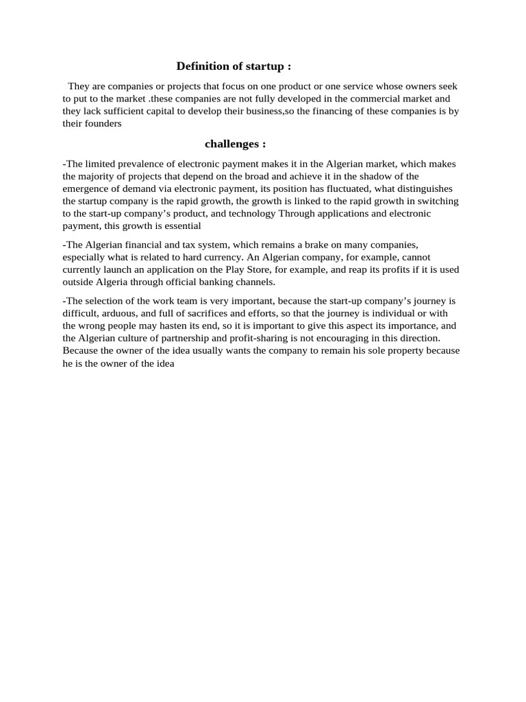 Definition of Startup | PDF