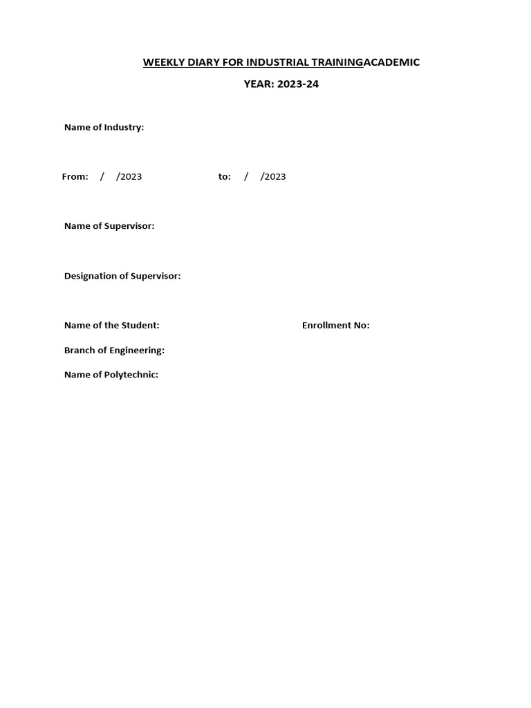 Weekly Dairy_blank (1) (1) | PDF