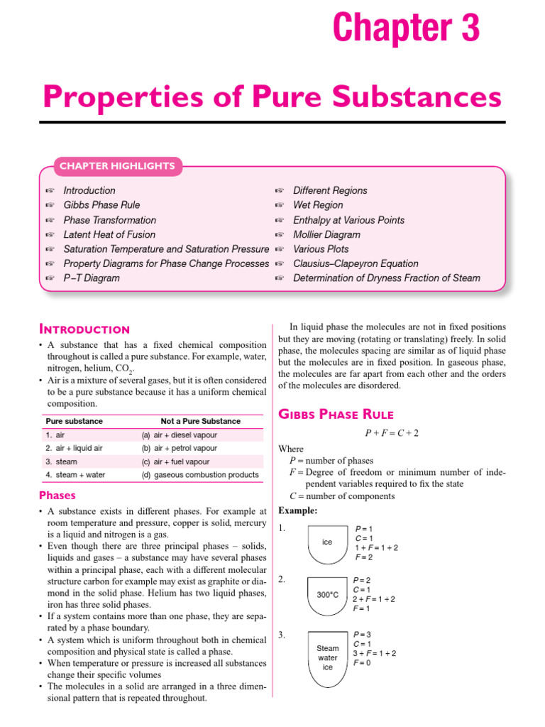 pure substance (1) | PDF | Phase (Matter) | Latent Heat
