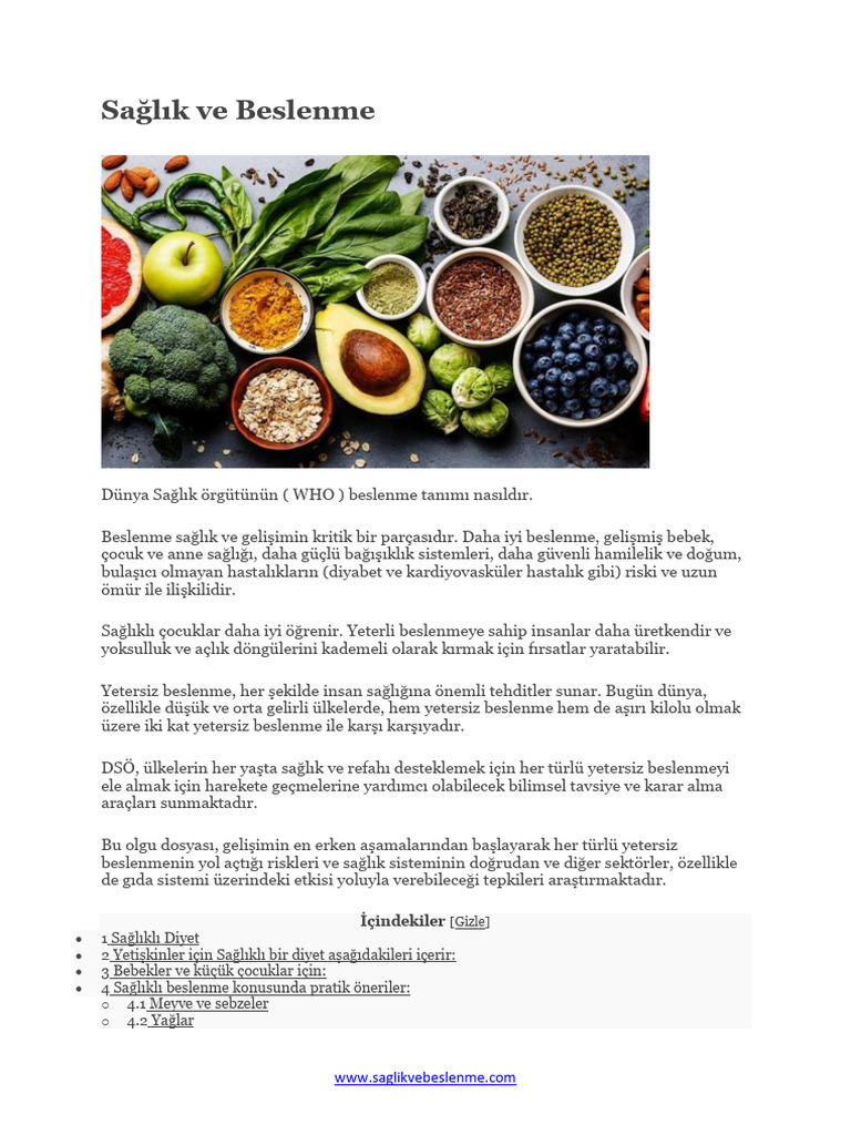 Saglik Ve Beslenme | PDF