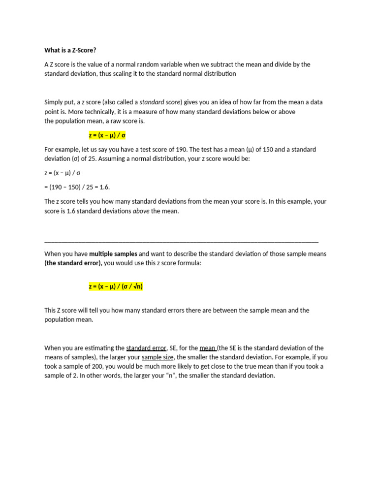 What is a Z-Score | PDF