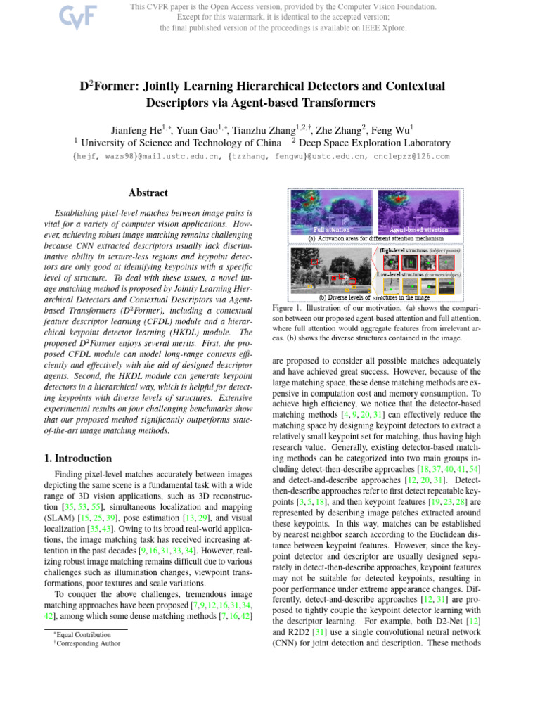 He D2Former Jointly Learning Hierarchical Detectors and Contextual Descriptors Via Agent-Based ...