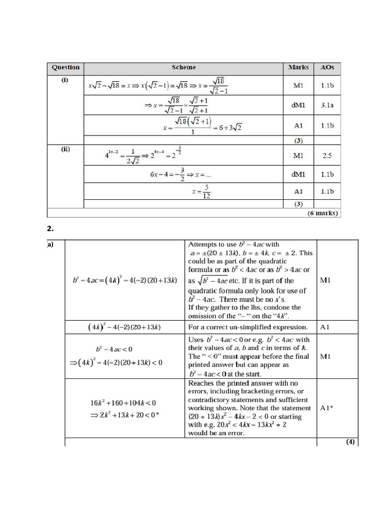 Chapt 1-3 HT2 MS and Qs | PDF | Quadratic Equation | Mathematics