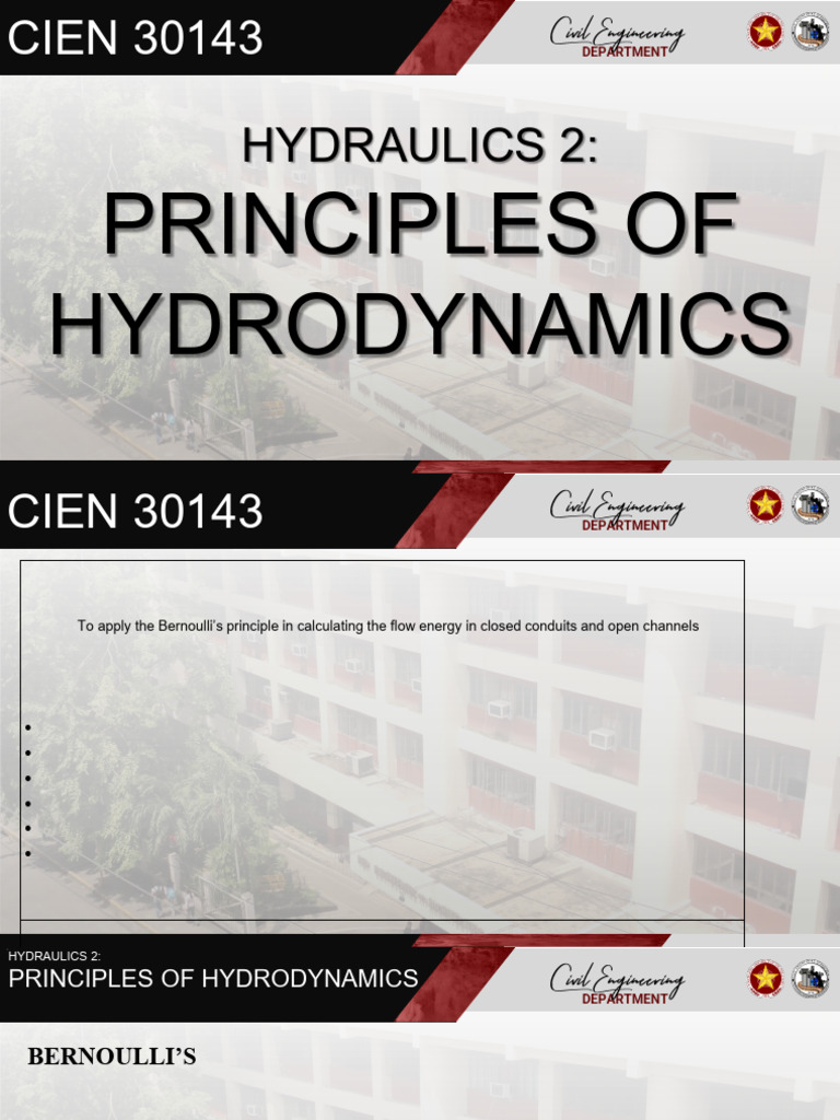 HYD2 Lesson 1 Principles of Hydrodynamics 040424 | PDF | Fluid Dynamics ...
