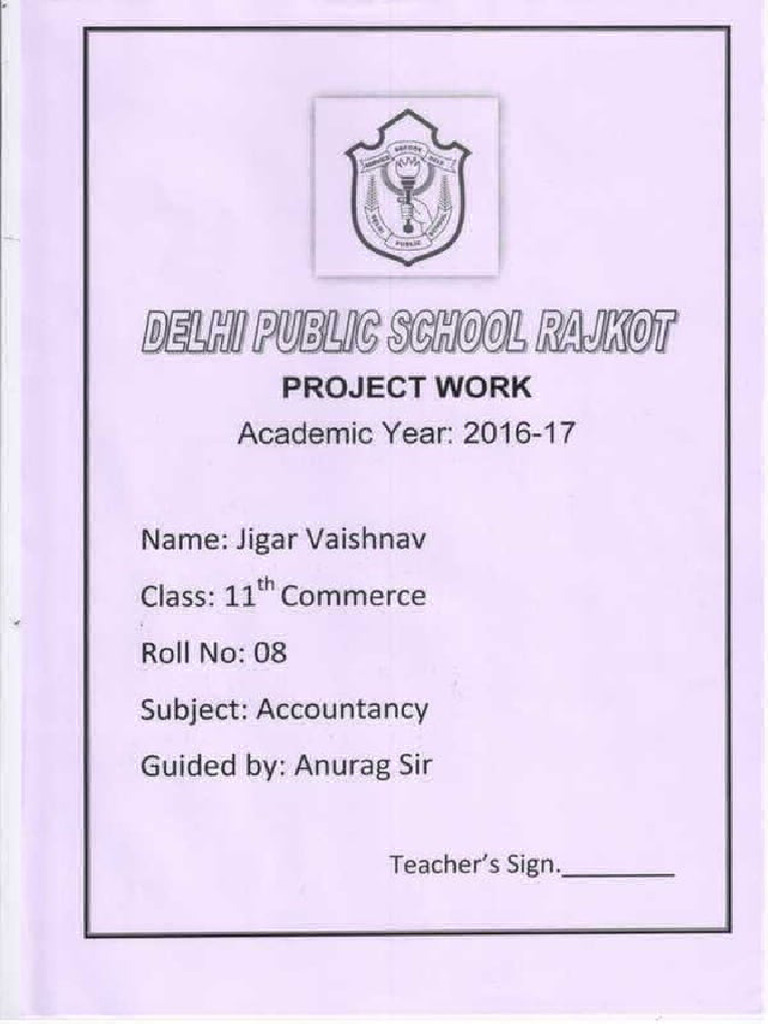 Accountancy Project Class 11th Cbse Board | PDF