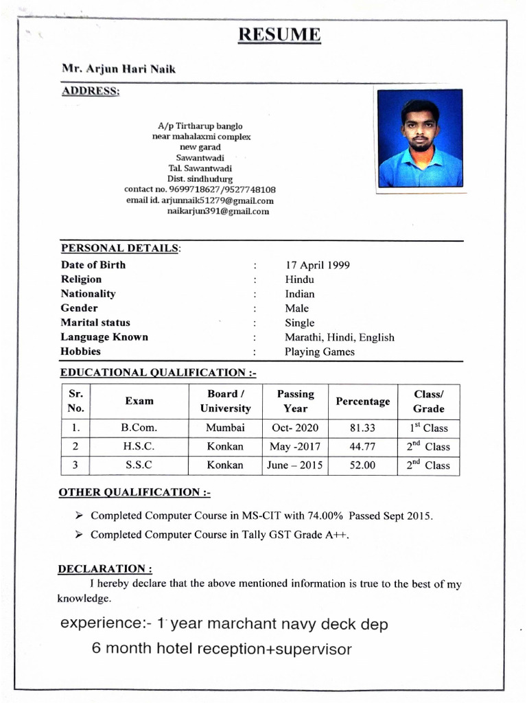 Arjun resume | PDF