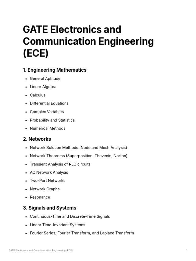 GATE Electronics and Communication Engineering (ECE) | PDF | Amplifier | Electronic Oscillator