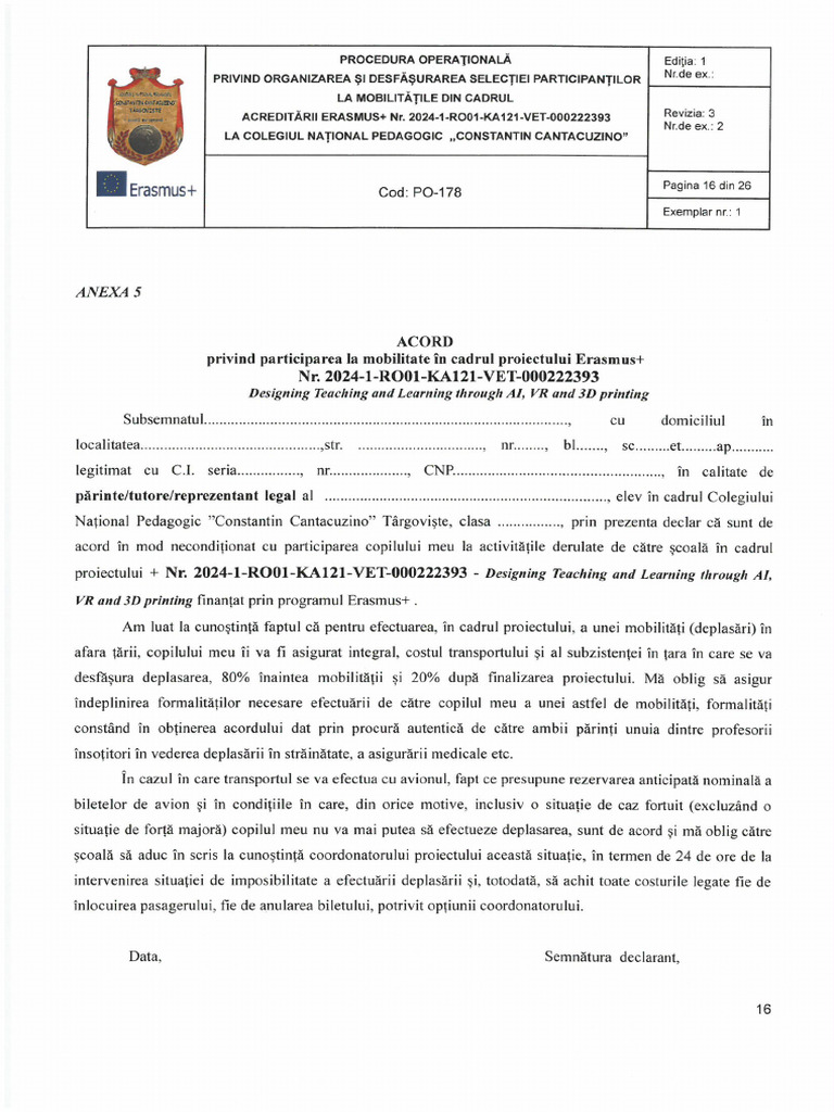 Anexa 5_Acord participare PĂRINTE | PDF