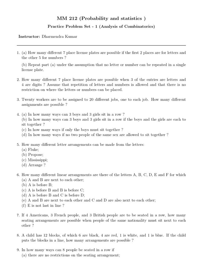 Practice Problem Set 1 | PDF | Applied Mathematics | Mathematical Concepts Practice Problem Set 1 | PDF | Applied Mathematics | Mathematical Concepts