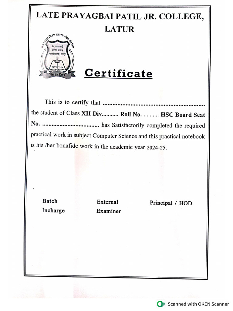 Certificate Page | PDF