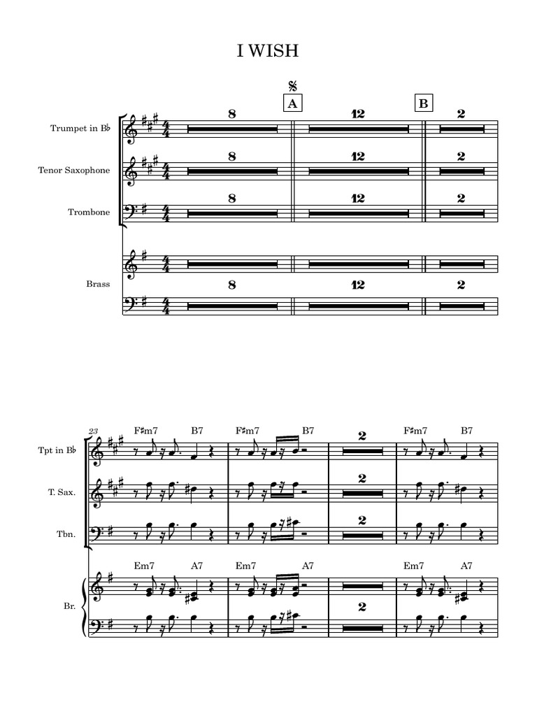 I wish | PDF | Brass Instruments | Music Production