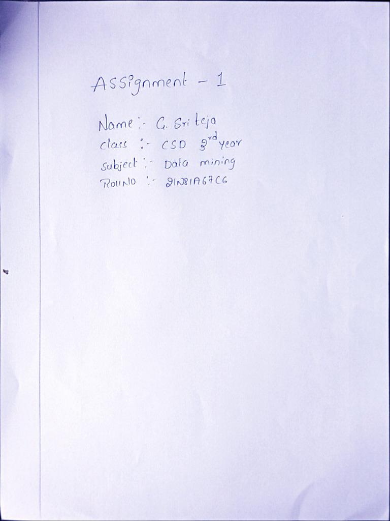 DM Assignment 1 | PDF