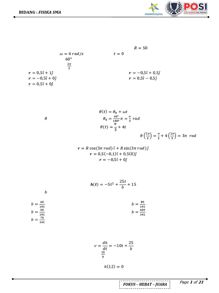Pembahasan Soal SMA Fisika POSI - 2024 | PDF