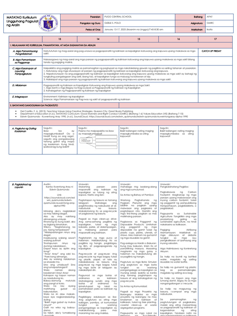 GMRC4 Q3 W6 Le | PDF