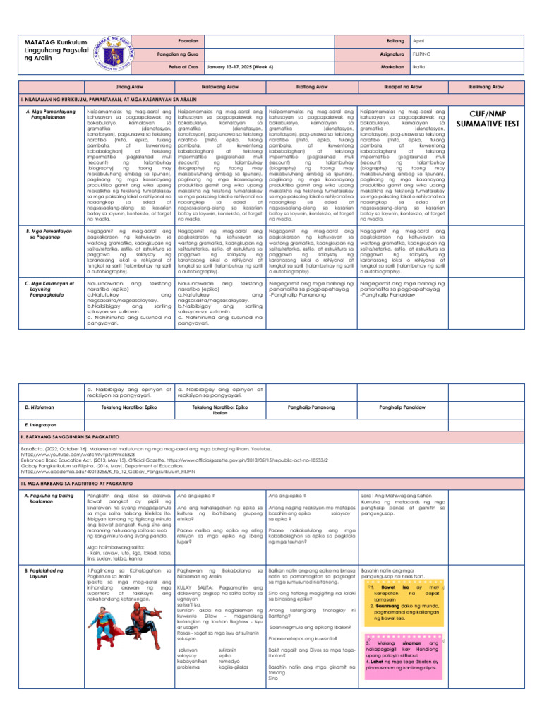 Q3-W6-FILIPINO-4 | PDF