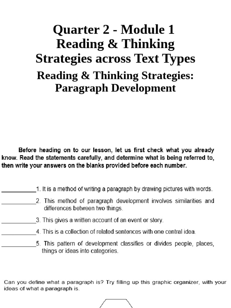 Rw Ppt1 Paragraph Development | PDF | Sky | Sunset
