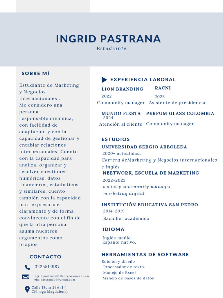 CV Ingrid Pastrana M PDF | PDF