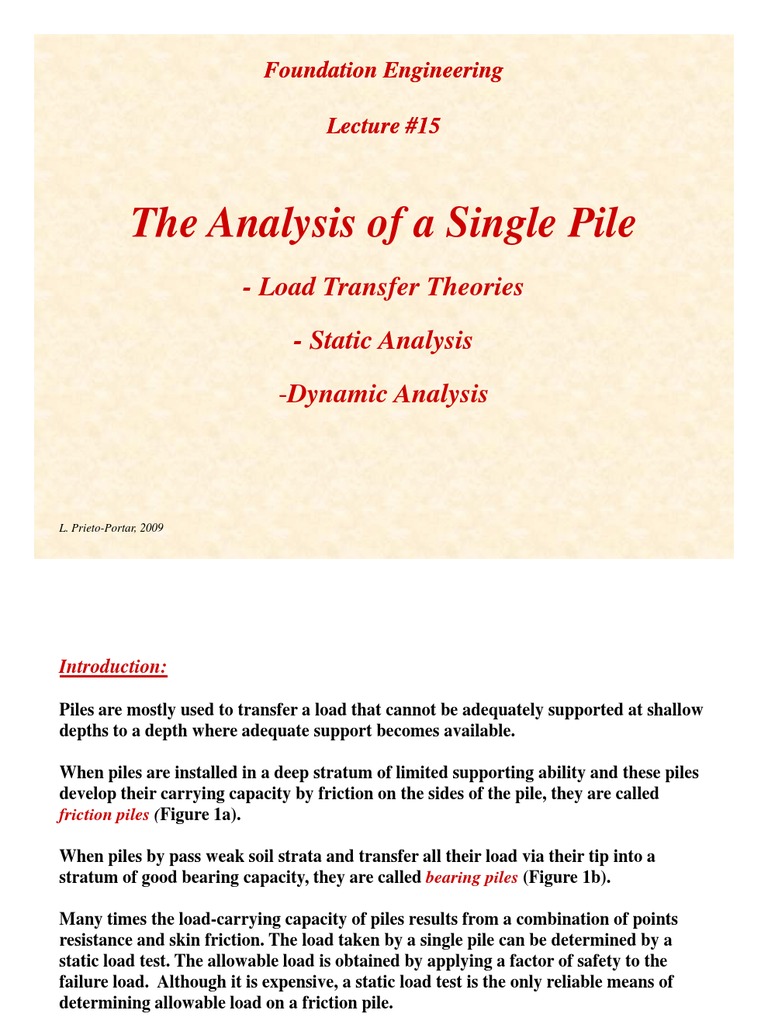 Single Pile Foundation Analysis | PDF | Deep Foundation | Structural Load