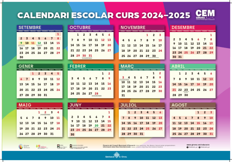 Calendar Escolar CEM 2024 25 | PDF