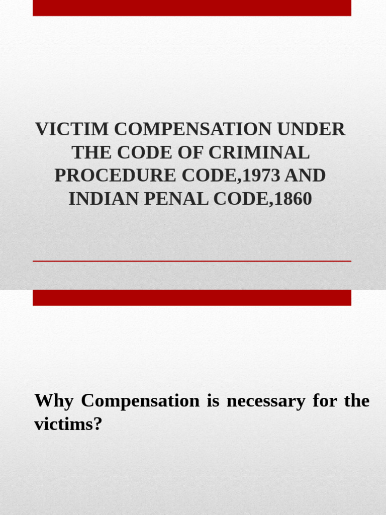 Victim Compensation Under The Code of Criminal Procedure | PDF | Damages | Fine (Penalty)