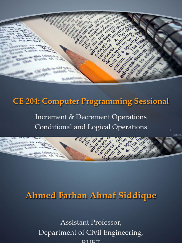 L3 - Increment and Decrement Operations, Conditional and Logical Operations | PDF | Namespace ...